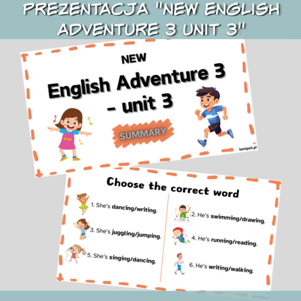 Zestaw New English Adventure klasa 3 Unit 3 - Lamipoli